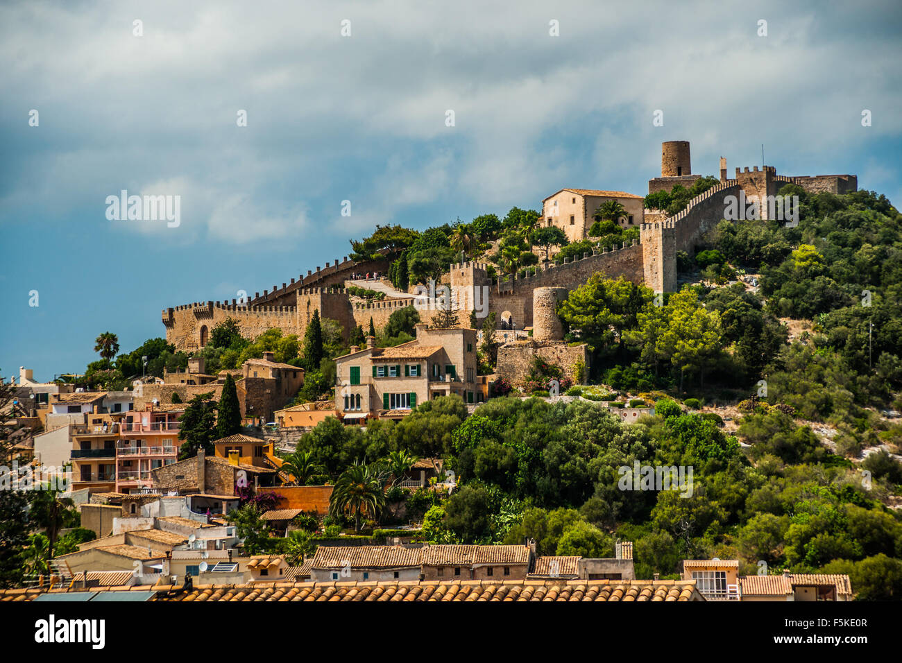Capdepera castle on green hill in Mallorca Stock Photo - Alamy