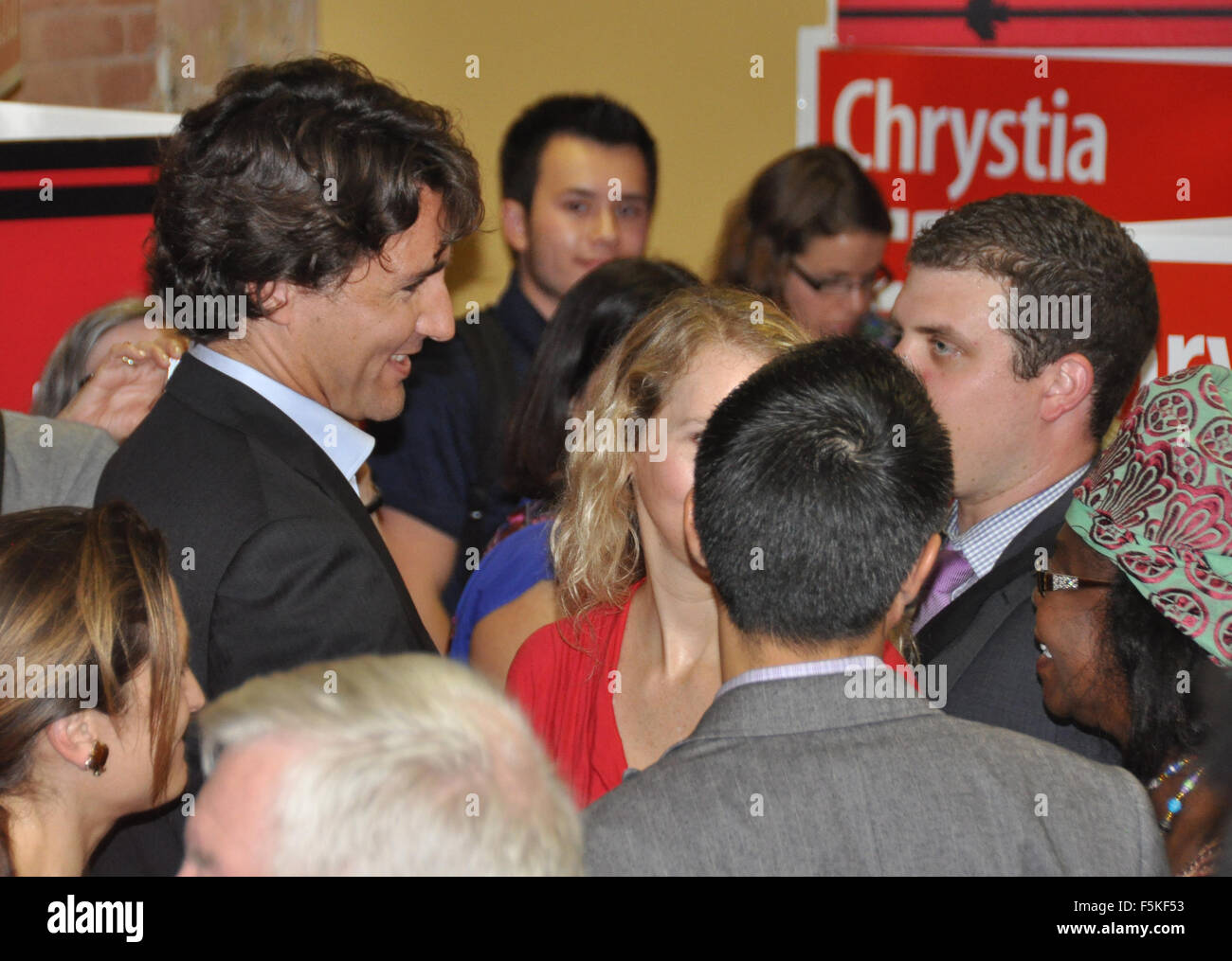 Justin Trudeau at a political rally Stock Photo - Alamy