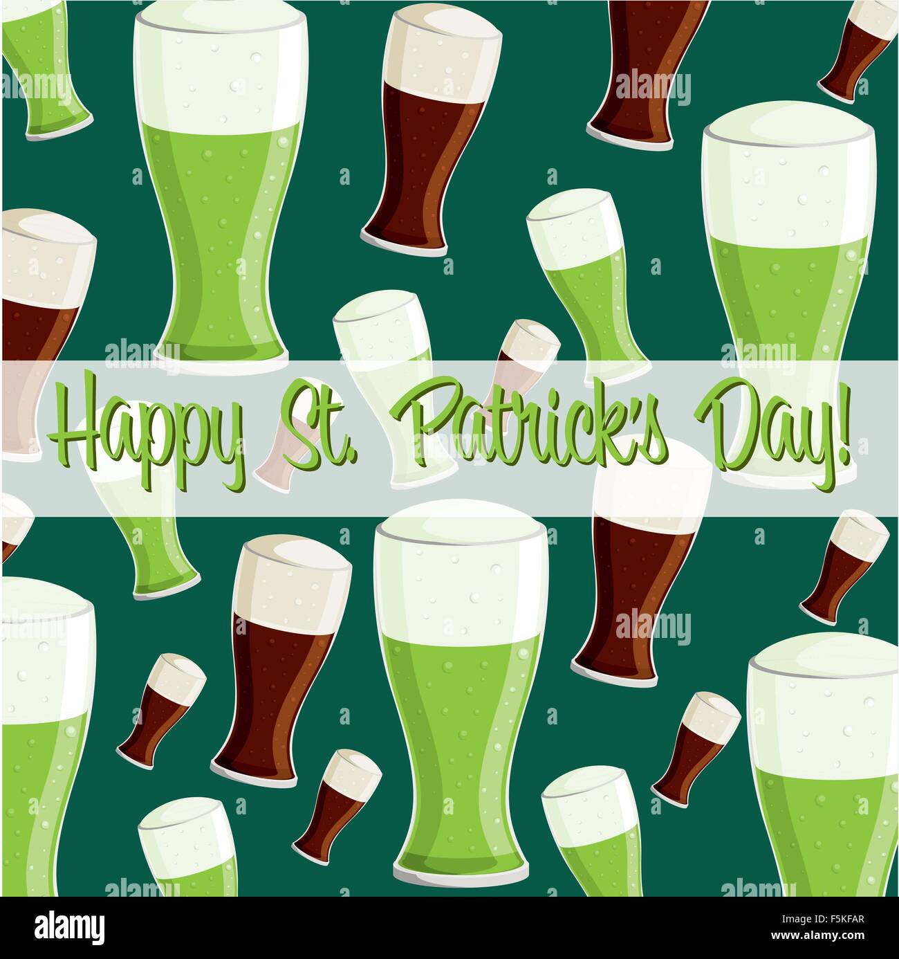 Happy St. Patrick's Day beer card in vector format Stock Vector Image ...