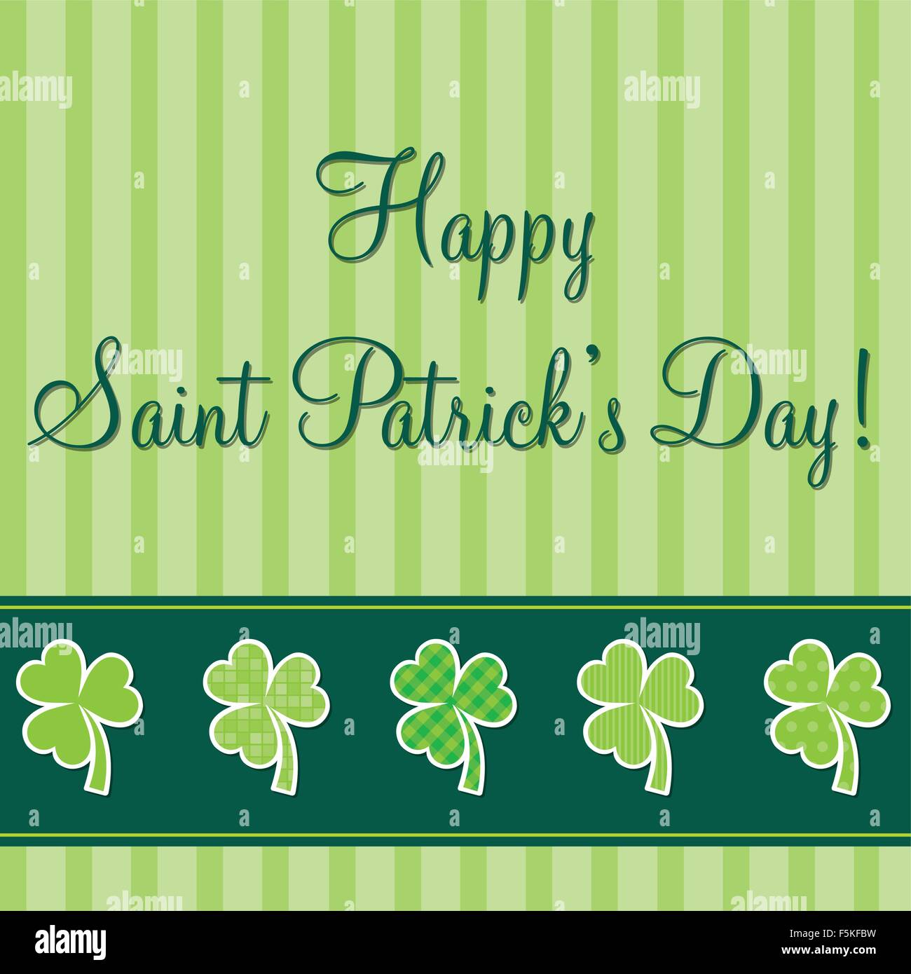 Happy St. Patrick's Day shamrock card in vector format Stock Vector ...