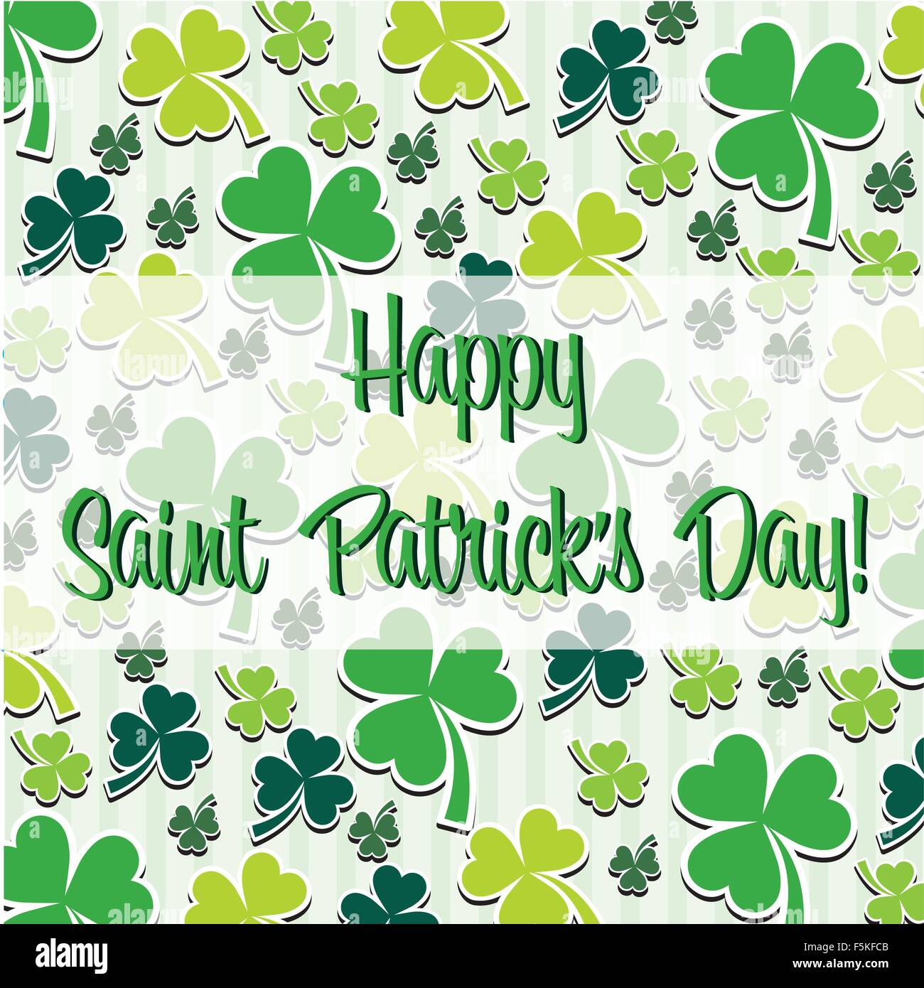 Happy St. Patrick's Day shamrock card in vector format Stock Vector ...