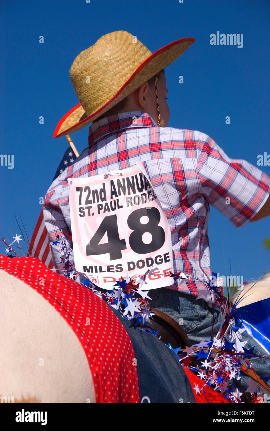 Cowboy, St Paul Rodeo Parade, St Paul, Oregon Stock Photo - Alamy