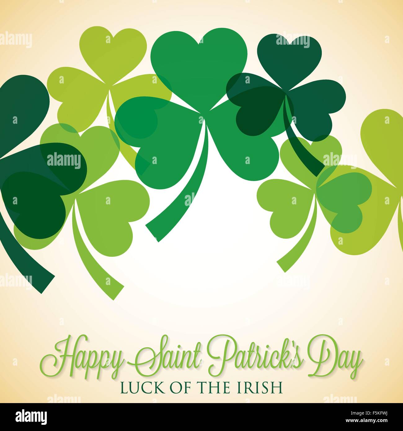 Overlapping shamrock St Patrick's Day card in vector format Stock ...