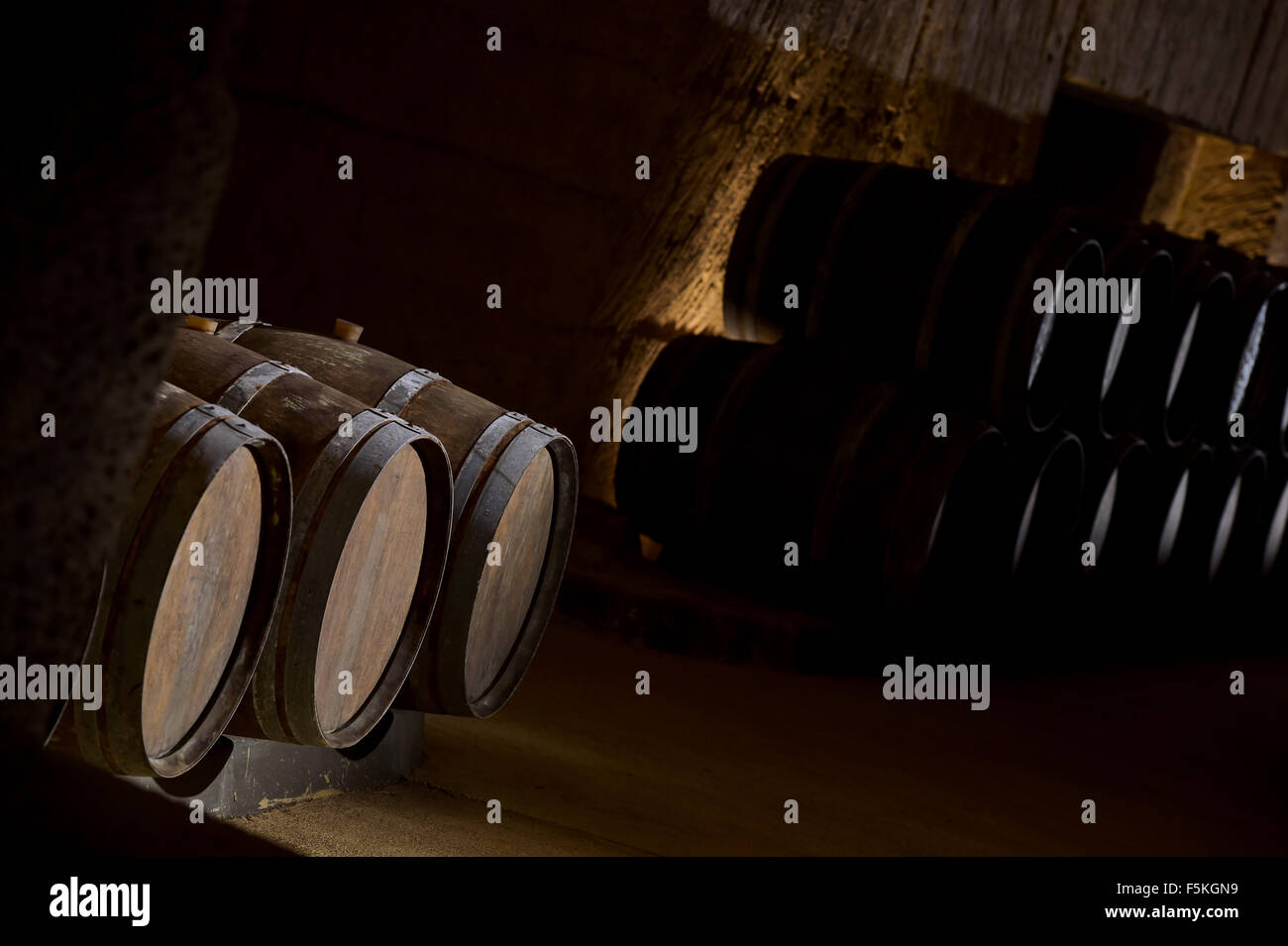 Barrels in Wine Cellar-Bordeaux Vineyard Stock Photo - Alamy