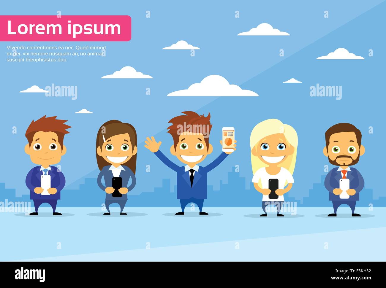 Business People Group Using Cell Smart Phone Call Internet ...