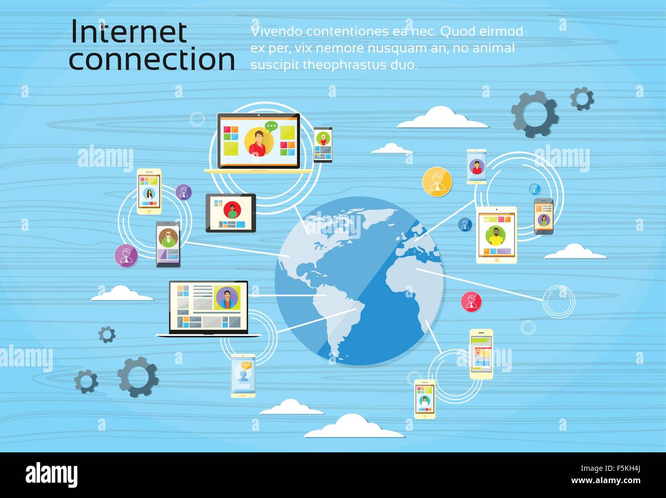 Social Network Connection Concept Internet Device Communication Stock ...