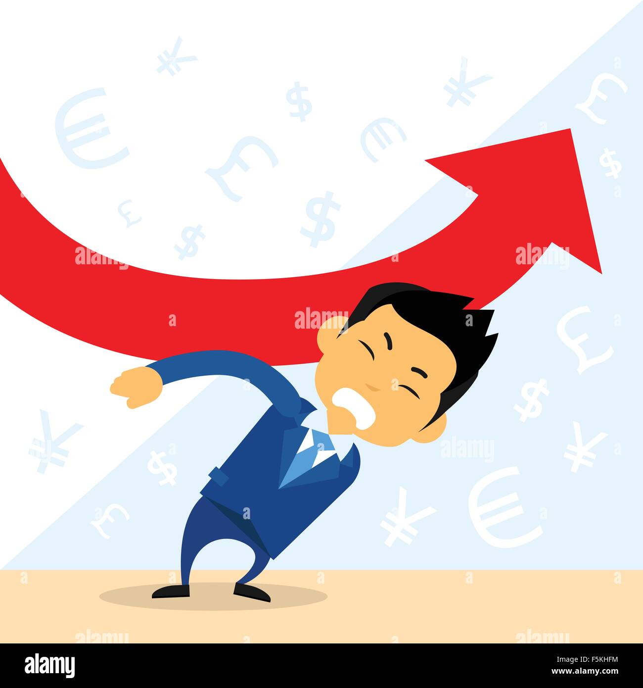 Businessman Hold Financial Graph Red Arrow Negative Fall Down Stock ...