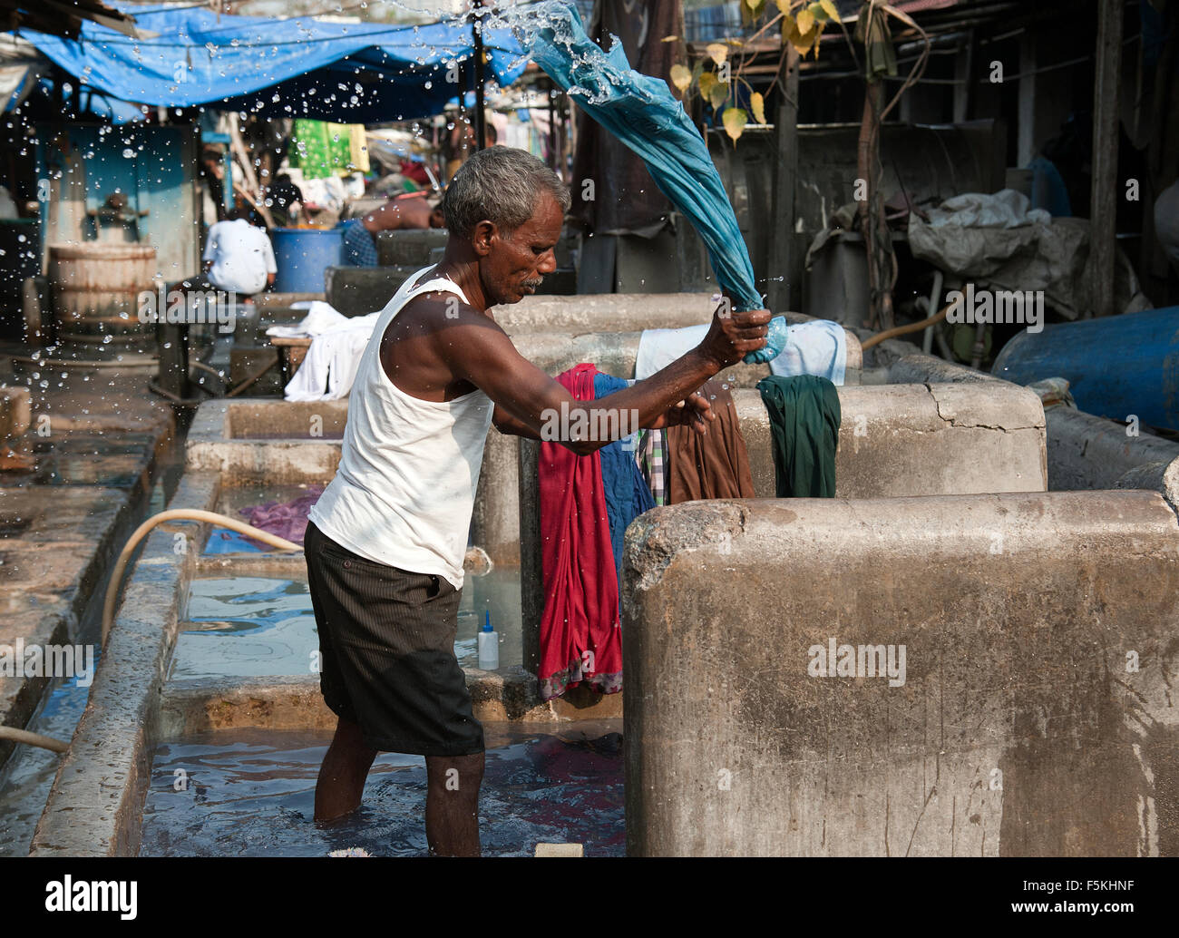 The image of Washerman shot at Dhobi Gaht in Mumbai, India Stock Photo ...