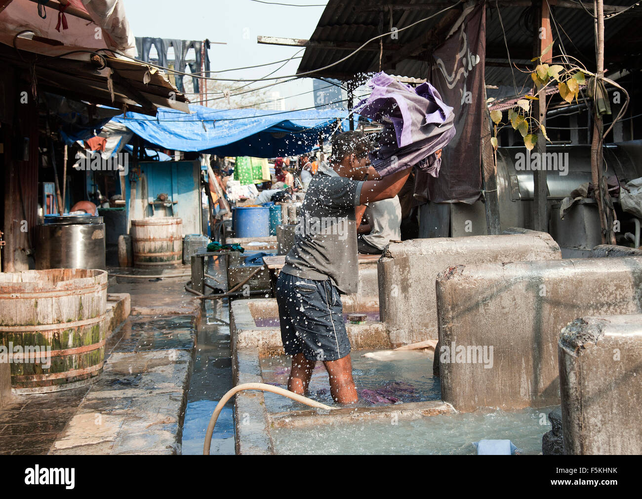 The image of Washerman shot at Dhobi Gaht in Mumbai, India Stock Photo ...