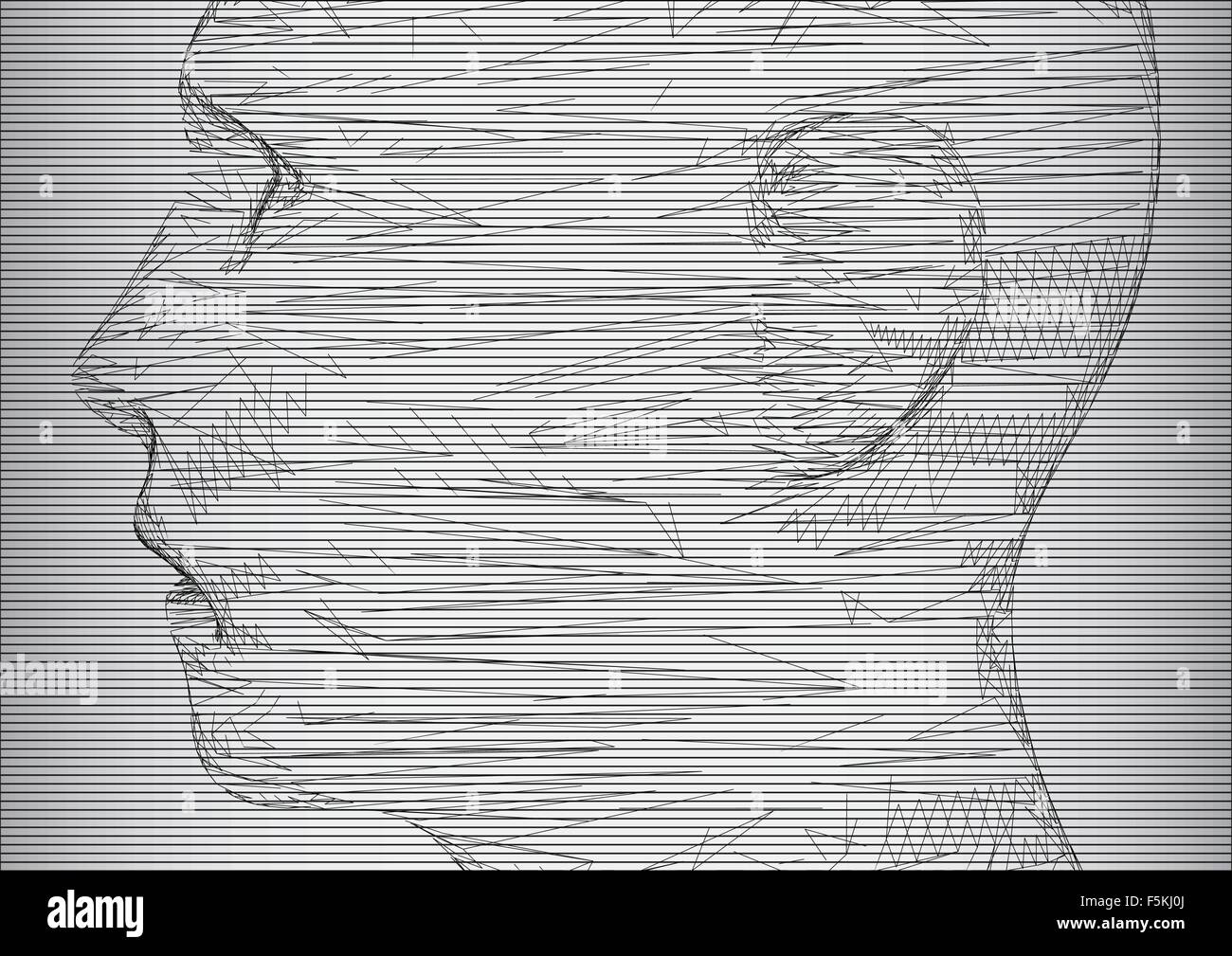 The conceptual 3D wire frame human male head Stock Vector Image & Art ...