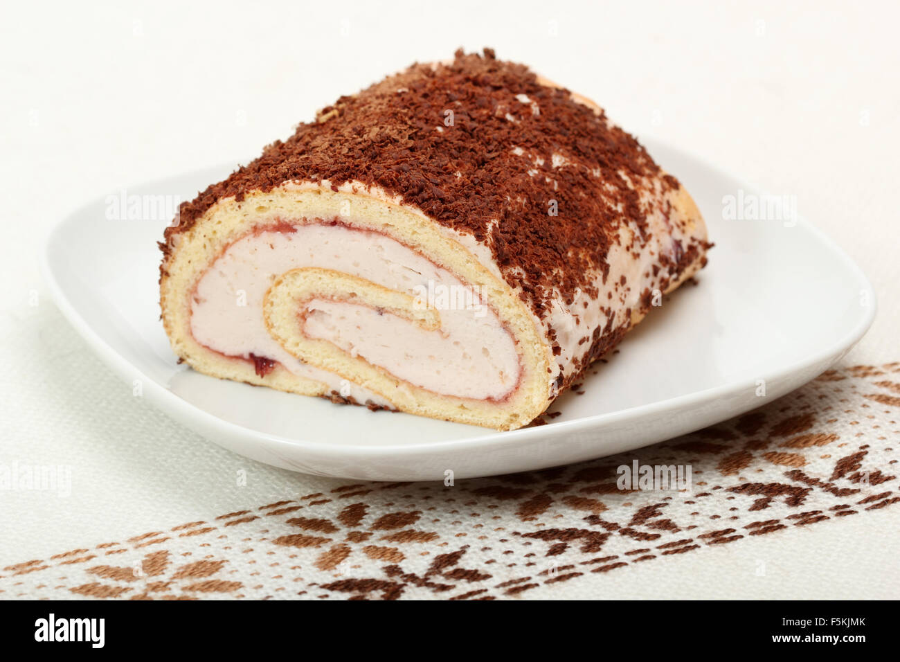 Yogurt cream roulade Stock Photo - Alamy