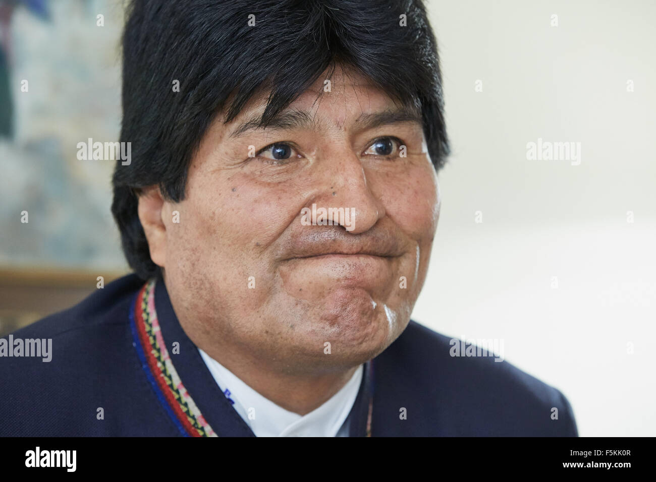 Hamburg, Germany. 5th Nov, 2015. Bolivia's President Evo Morales speaks ...
