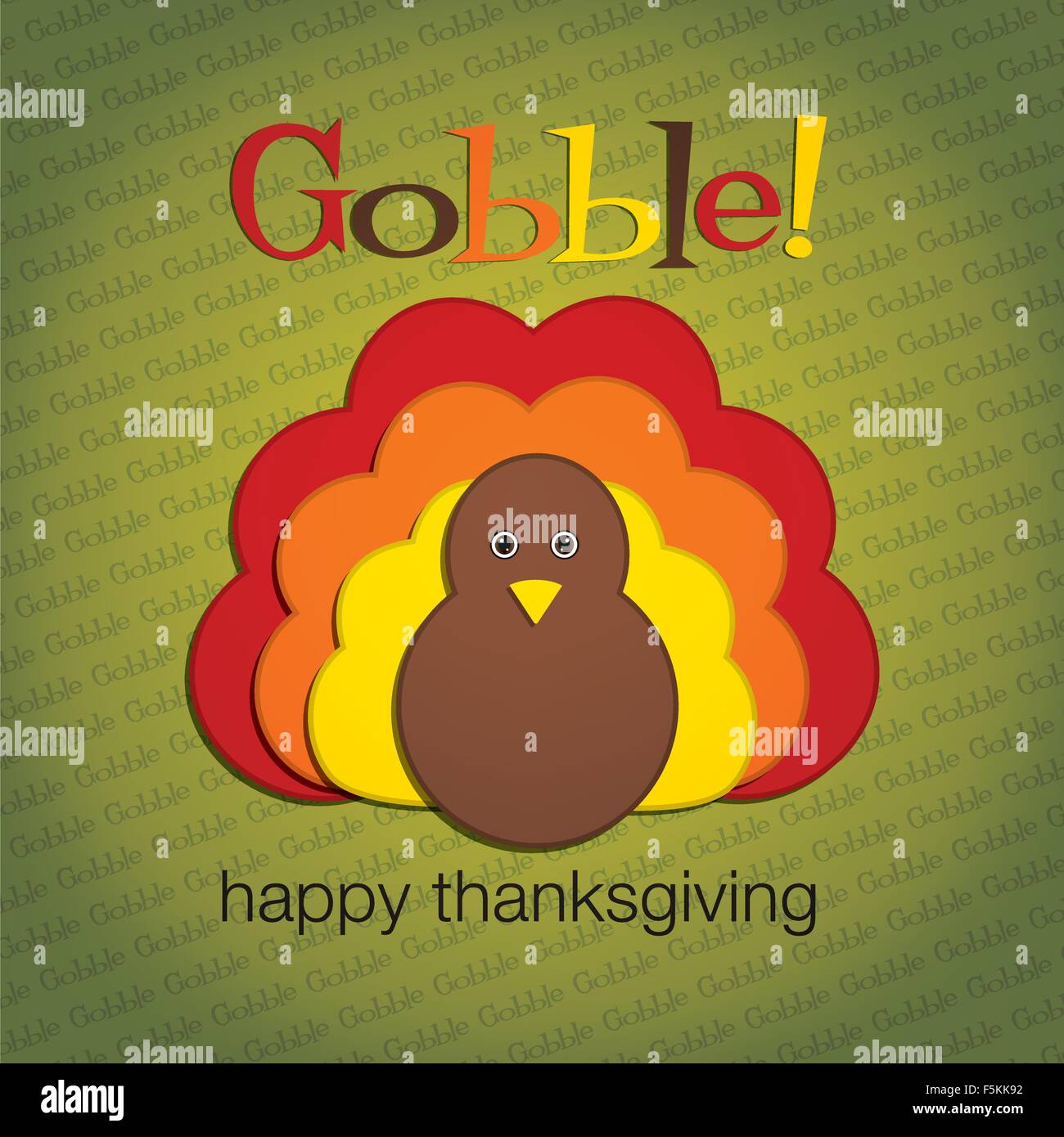 Happy Thanksgiving turkey card in vector format Stock Vector Image ...