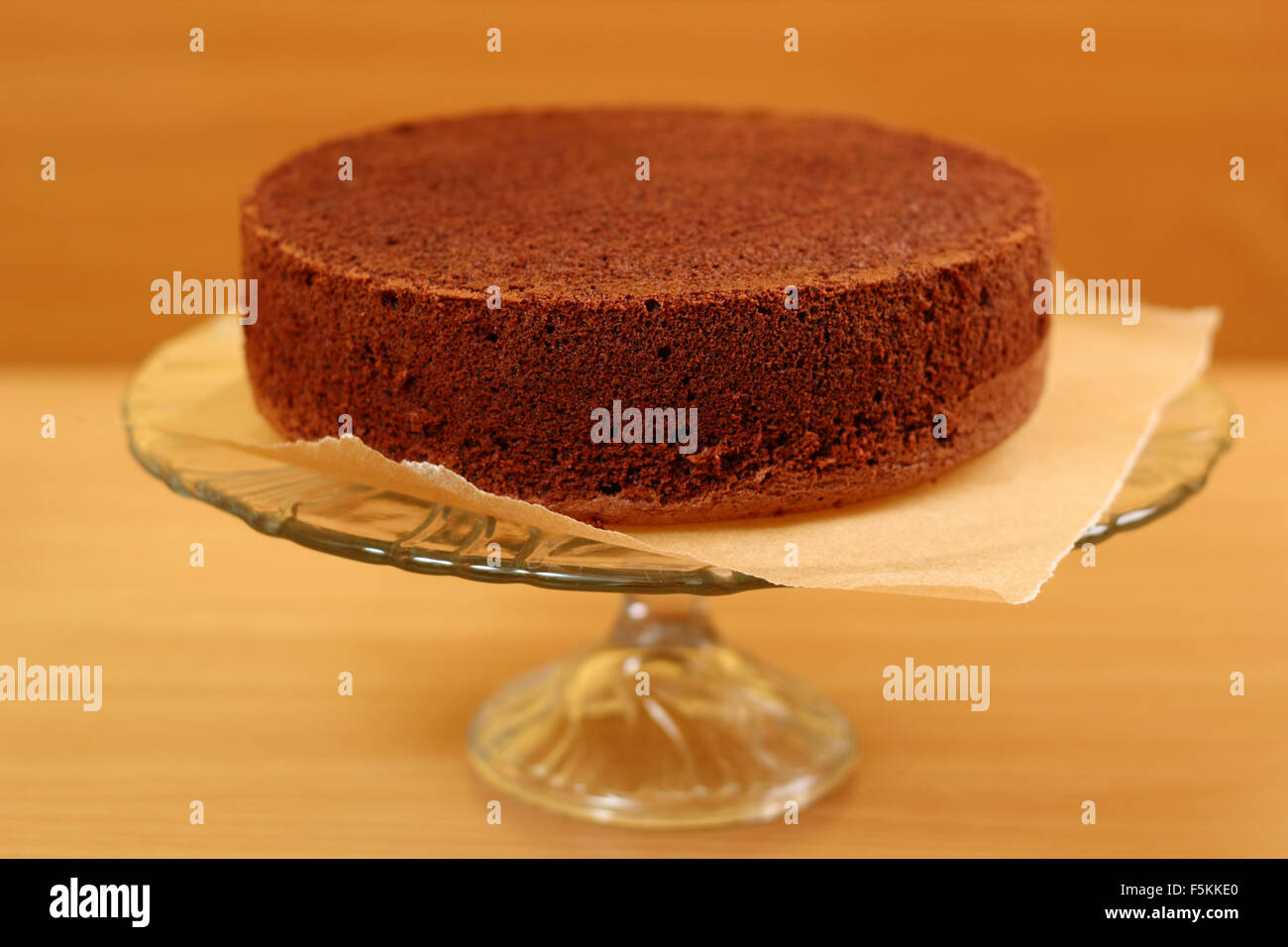 Cake ready for cutting. Making Chocolate Layer Cake. Series Stock Photo ...
