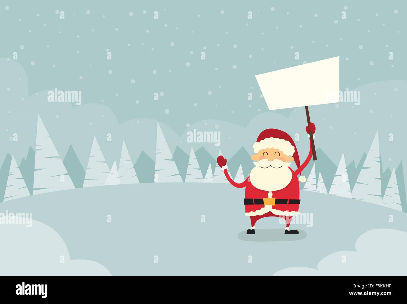 Santa Claus Banner, White Sign Board Blank Empty Copy Space Stock ...