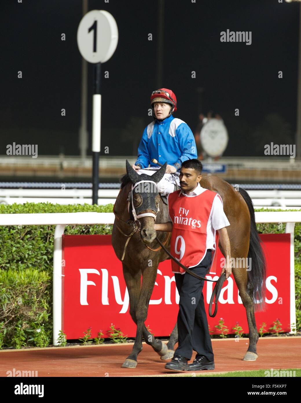 Meydan racecourse, UAE. 5th November, 2015. Etijaah and Sam Hitchcott ...