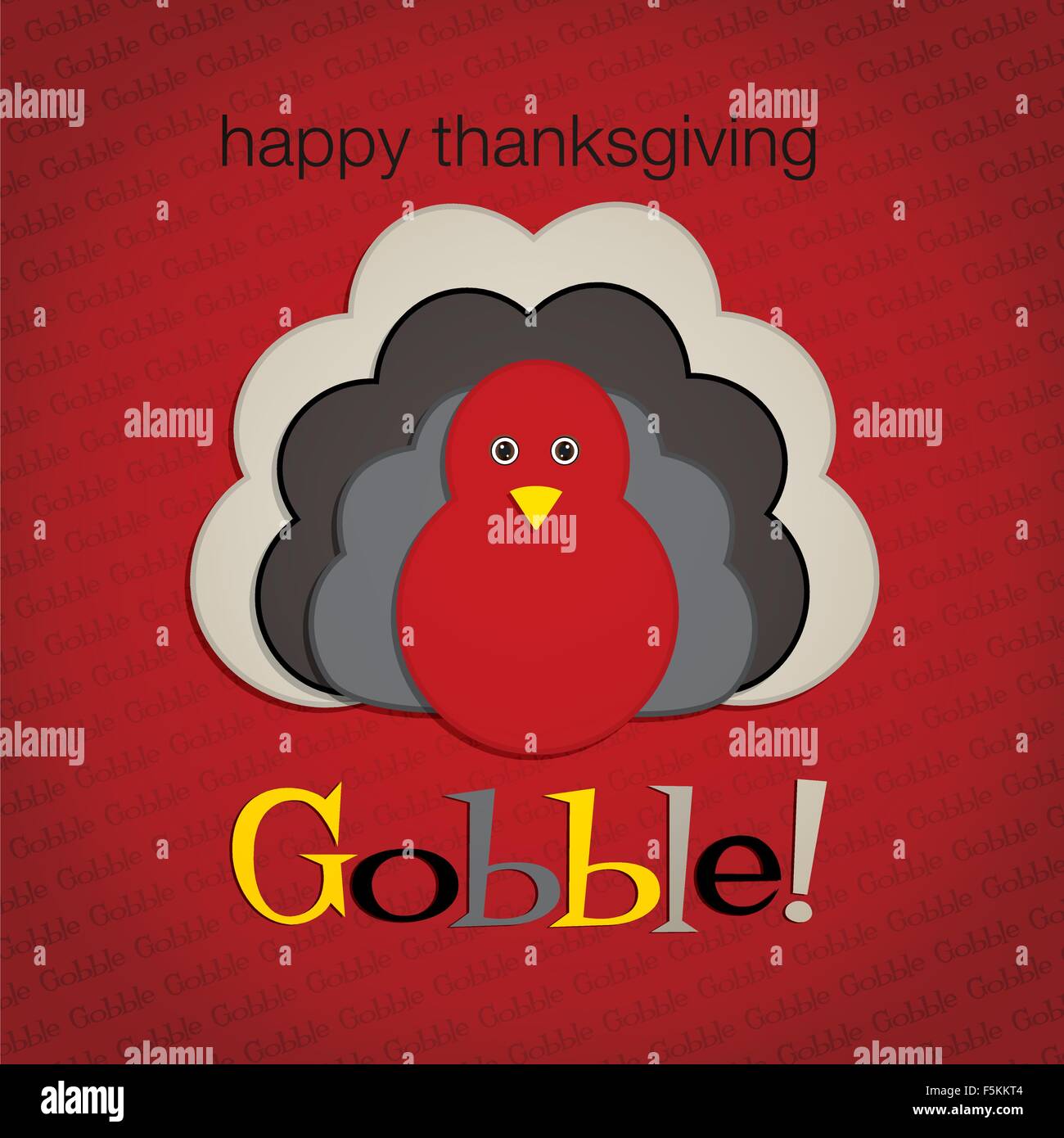 Happy Thanksgiving turkey card in vector format Stock Vector Image ...