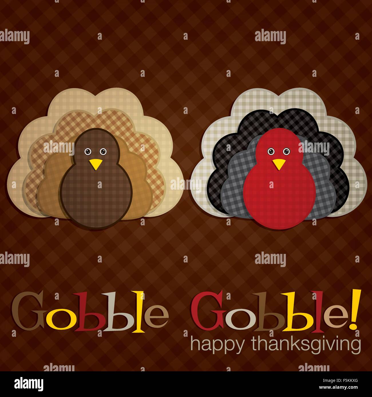 Happy Thanksgiving turkey card in vector format Stock Vector Image ...
