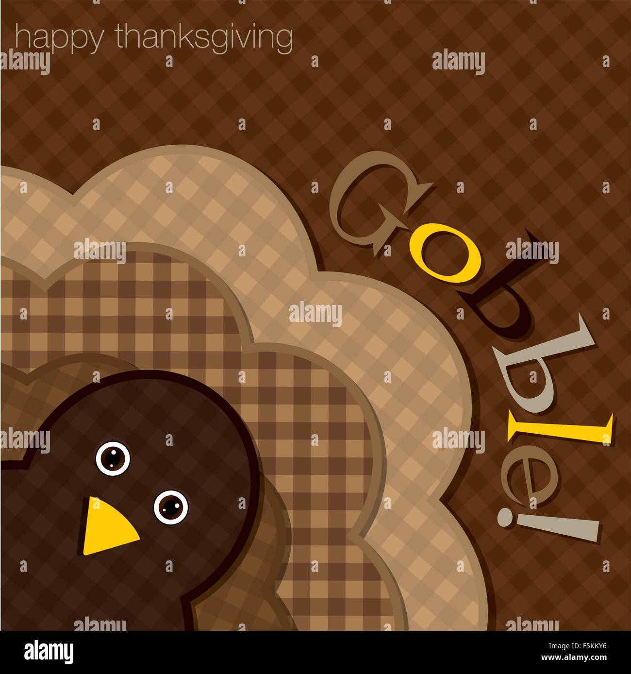 Happy Thanksgiving turkey card in vector format Stock Vector Image ...