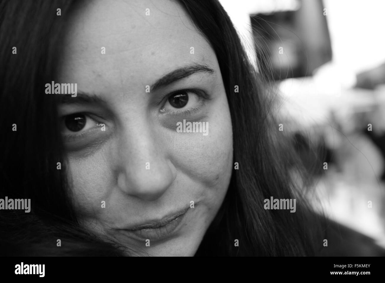 Staring woman Black and White Stock Photos & Images - Alamy