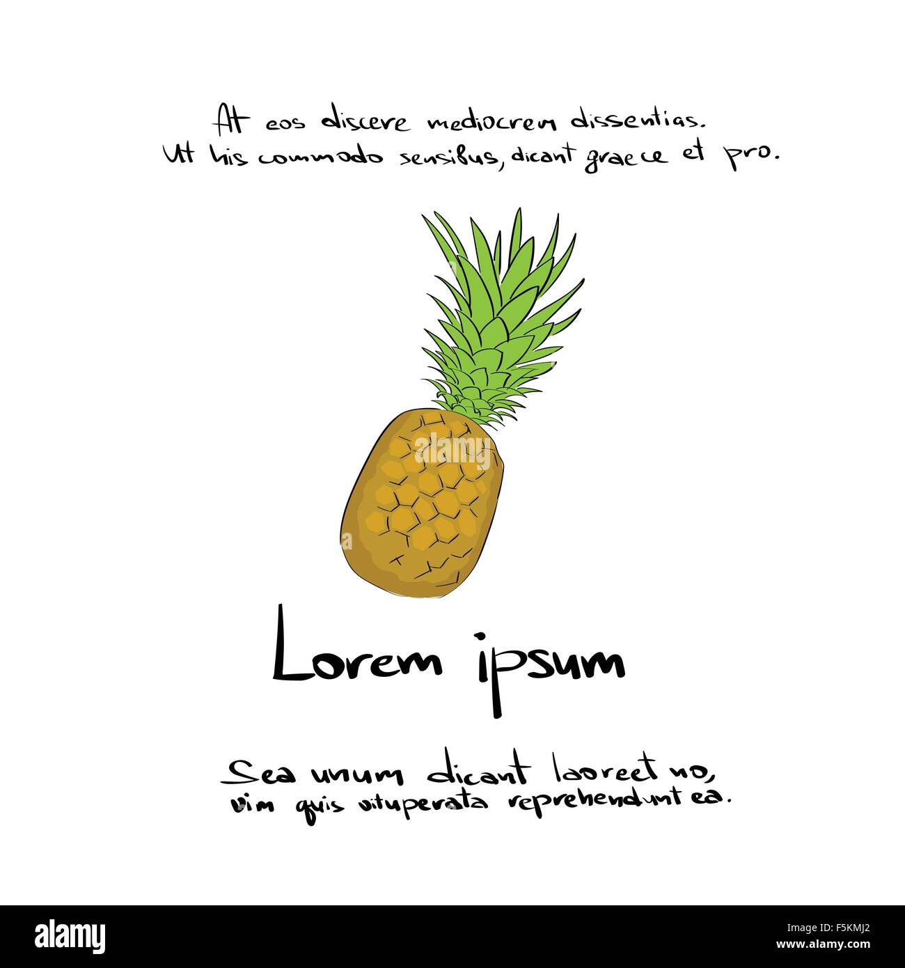 Pineapple fruit hand draw Cut Out Stock Images & Pictures - Alamy