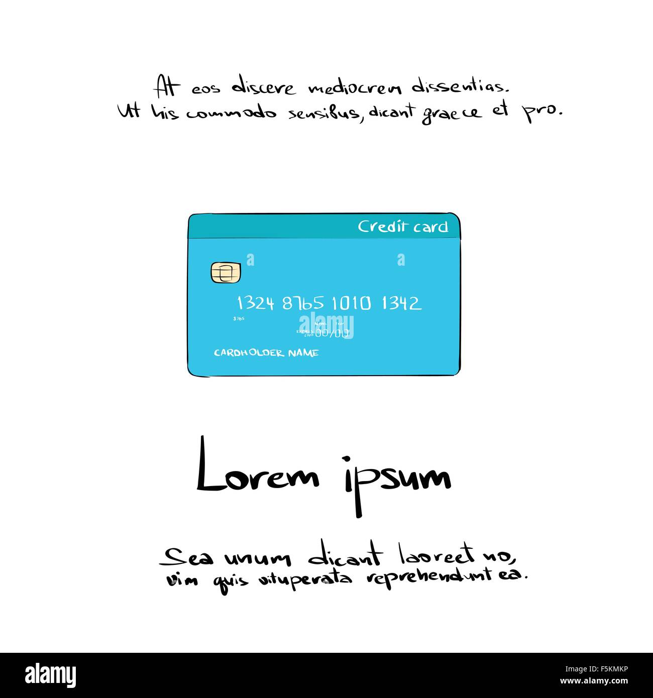 Credit card hand draw color Stock Vector Images - Alamy