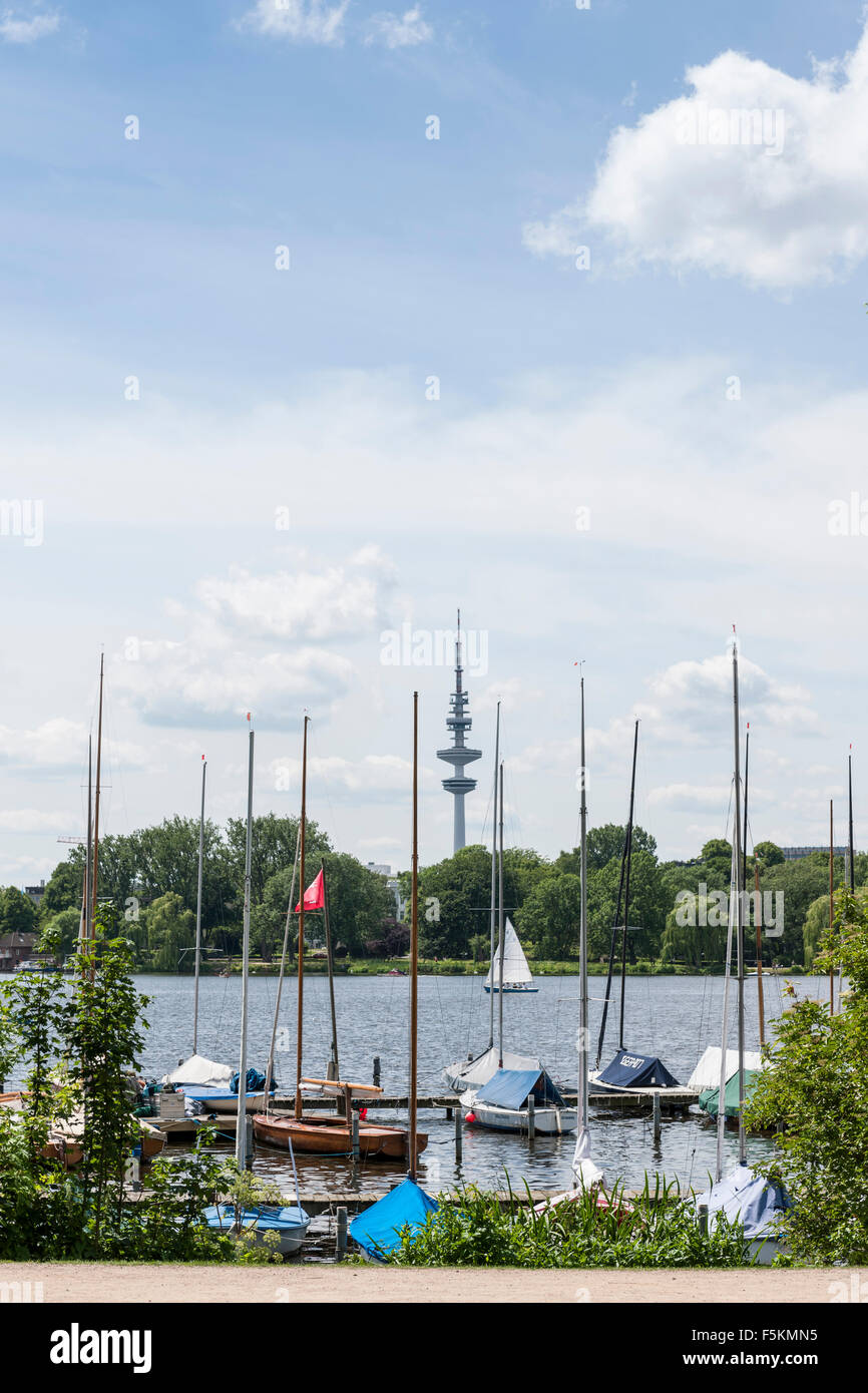 Outer alster with television tower hi-res stock photography and images ...