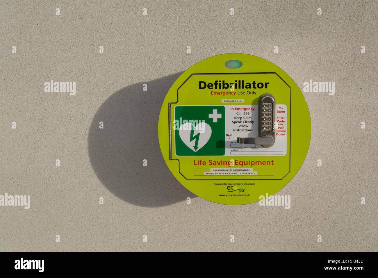 Public Access Defibrillator attached to the wall outside Killearn ...