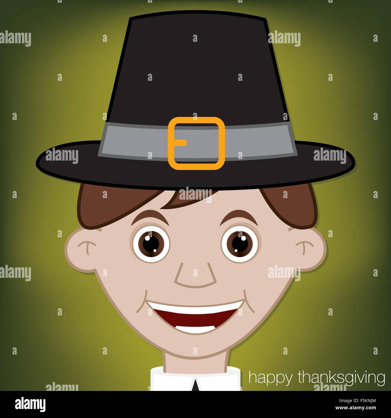 Pilgrim man Happy Thanksgiving card in vector format Stock Vector Image ...