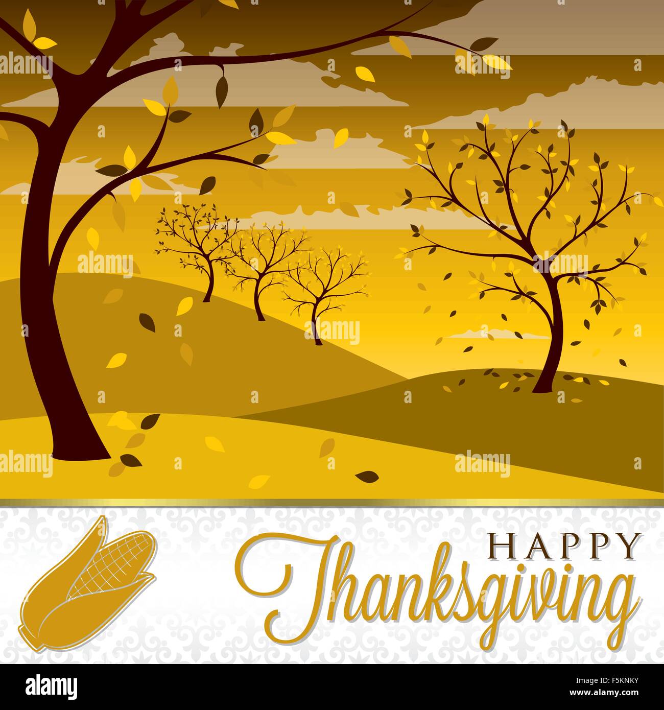 Happy Thanksgiving scene card in vector format Stock Vector Image & Art ...