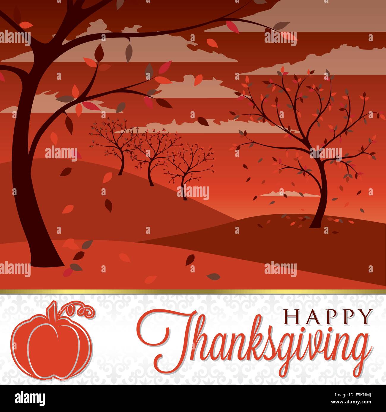 Happy Thanksgiving scene card in vector format Stock Vector Image & Art ...