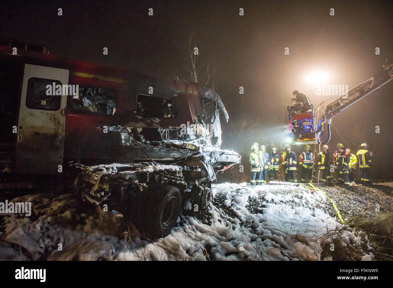Firefighters and members of the rescue and emergency services secure ...