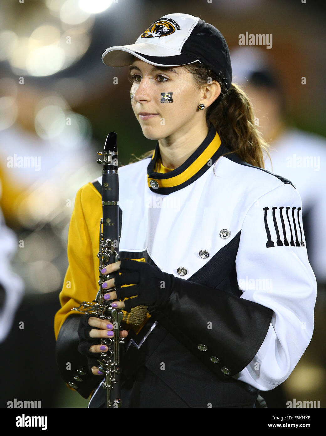 November, 5, 2015: a member of the Missouri Tigers band performs before ...
