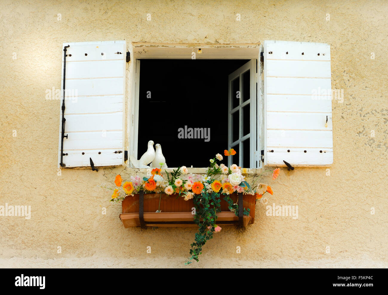 Birds on the window sill Stock Photo - Alamy