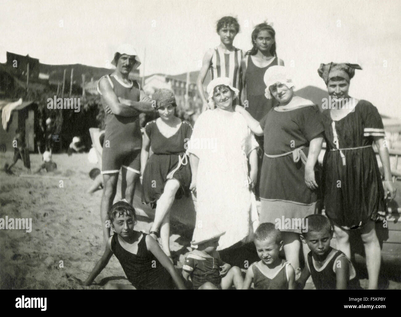 Group of swimmers with swimsuits at the beach, Italy Stock Photo - Alamy
