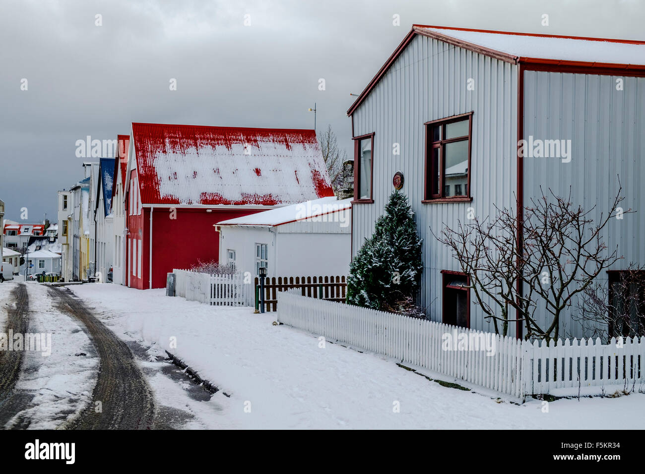 Reykjavik old town city in winter, Iceland Stock Photo - Alamy