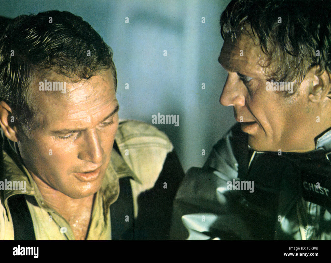 American actors Paul Newman and Steve McQueen in a scene from the film ...