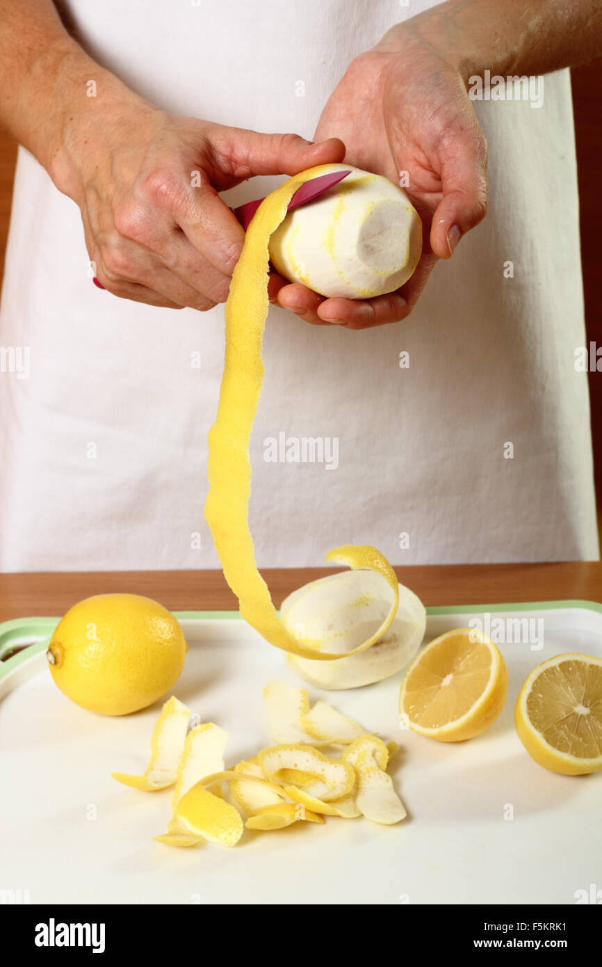 Candied Lemon Zest Cooking. Series Stock Photo - Alamy
