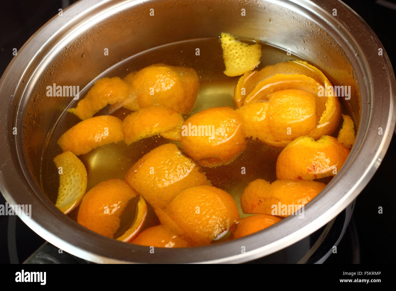 Candied Orange Zest Cooking. Series Stock Photo - Alamy