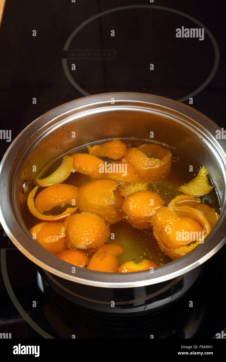 Candied Orange Zest Cooking. Series Stock Photo - Alamy