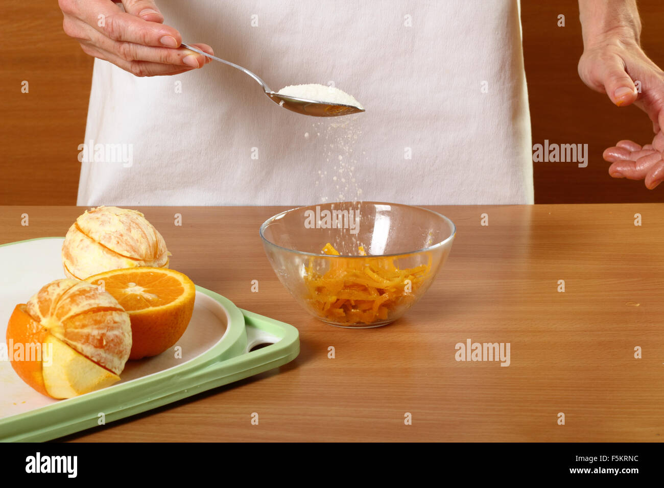 Candied Orange Zest Cooking. Series Stock Photo - Alamy