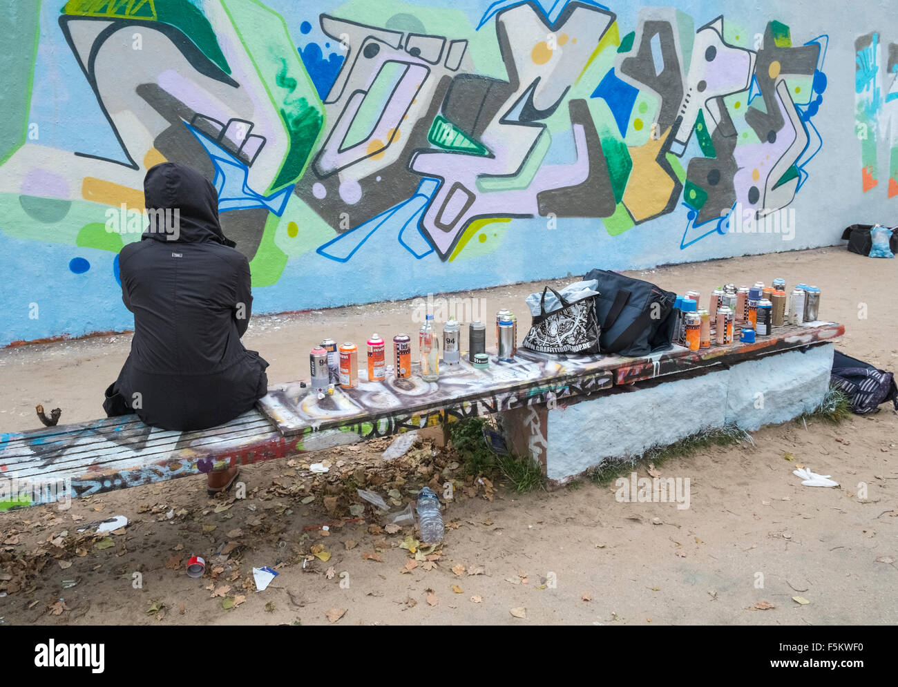 Graffiti covered wall, Mauerpark, Prenzlauer Berg, Berlin, Germany ...