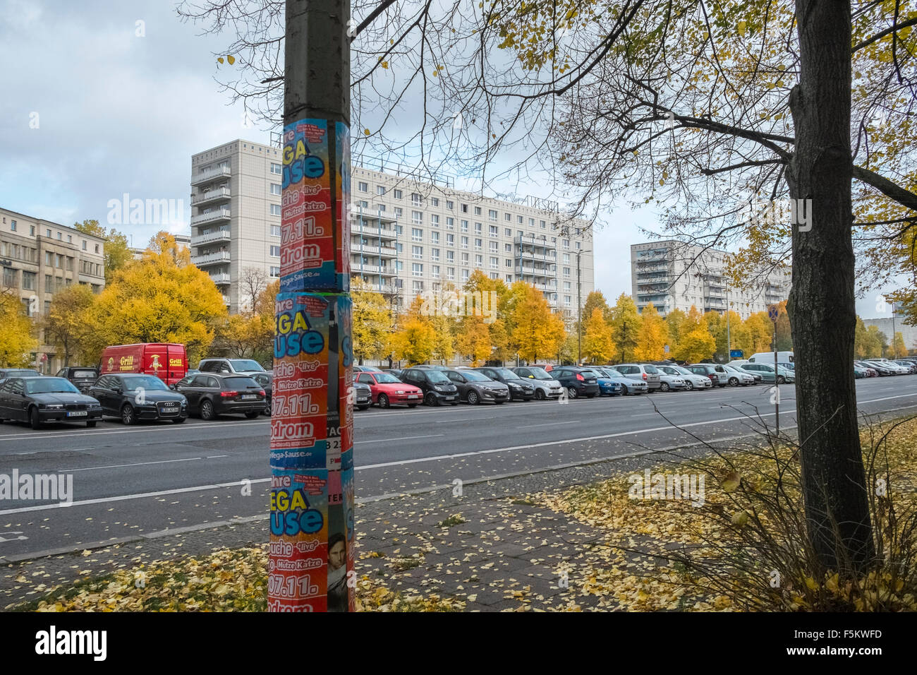 Apartment blocks architecture on Karl-Marx-Allee, Friedrichshain ...