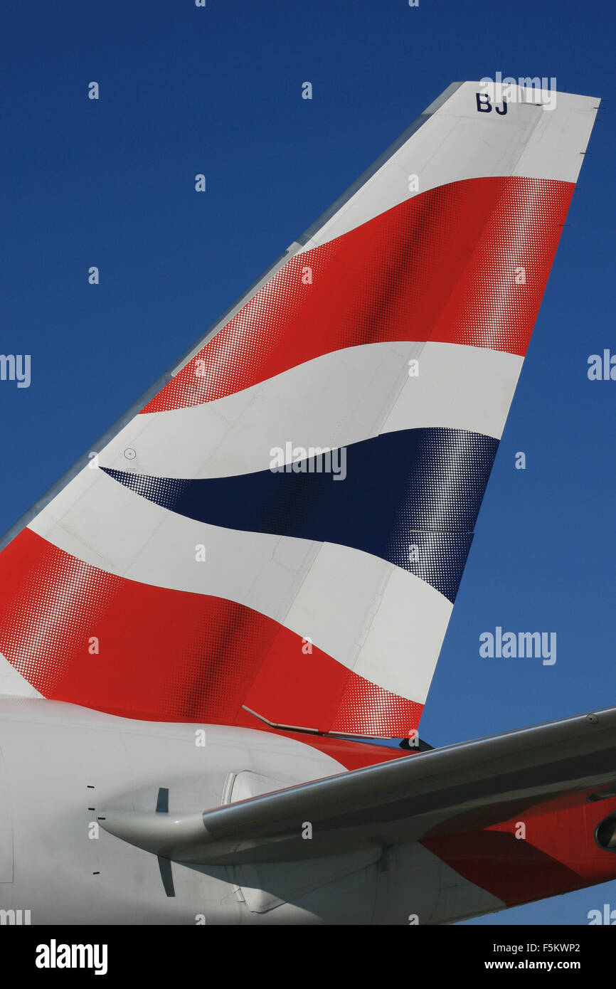 British airways plane tail hi-res stock photography and images - Alamy