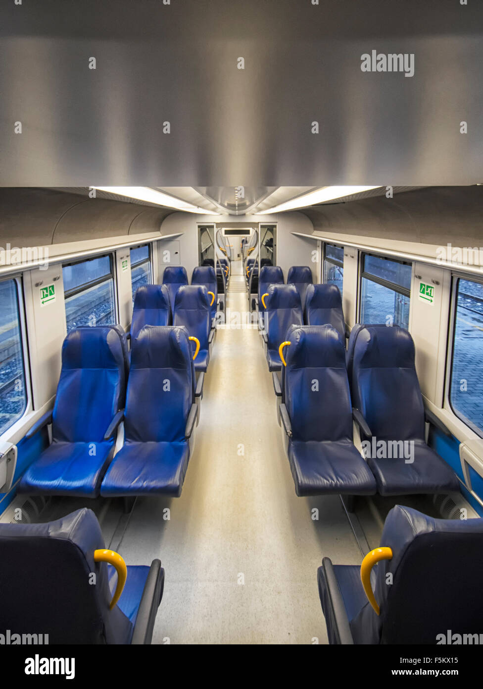 View of empty train wagon before the departure Stock Photo - Alamy