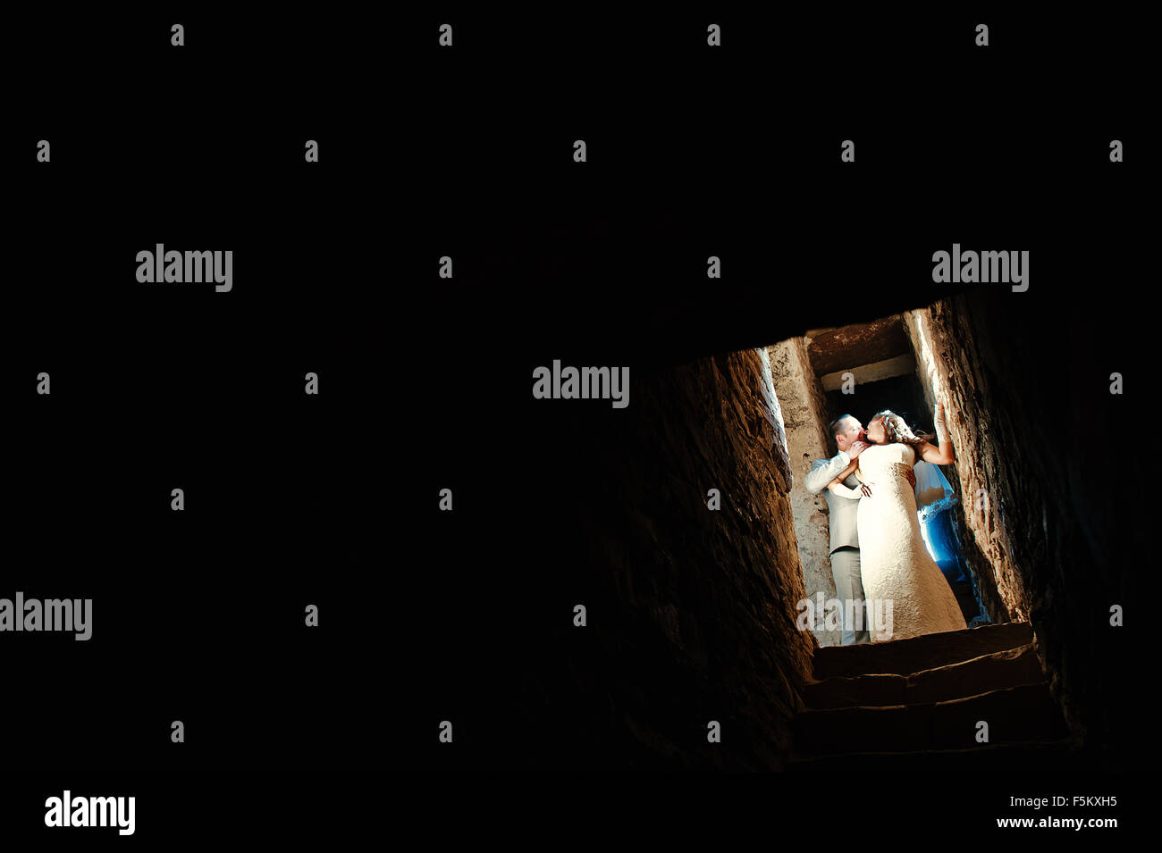 wedding couple at the dungeon Stock Photo - Alamy