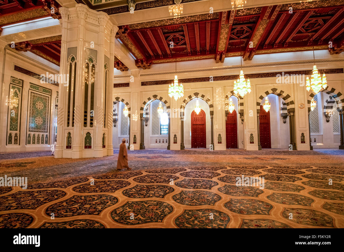 The Oman, Muscat Grand Mosque interior Stock Photo - Alamy