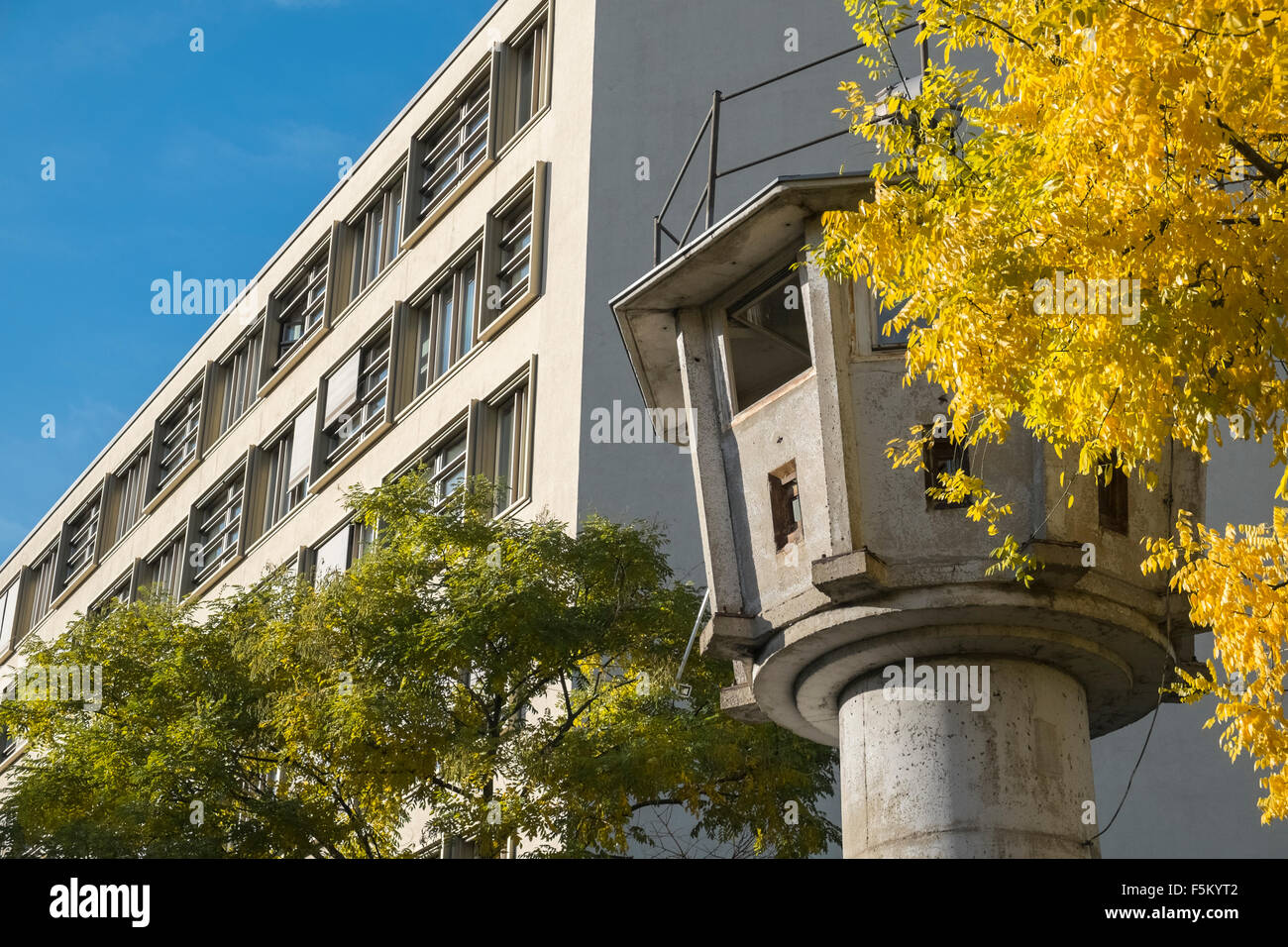 Former East German watchtower (panorama observation tower), Erner ...