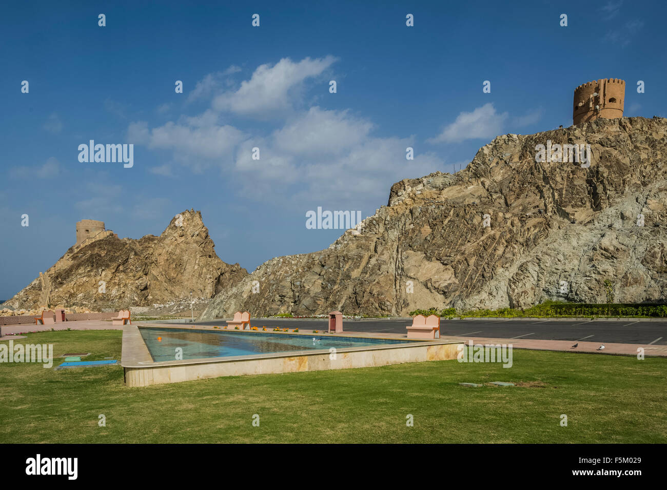 The Oman, the old look-out towers overlooking Muscat Stock Photo - Alamy
