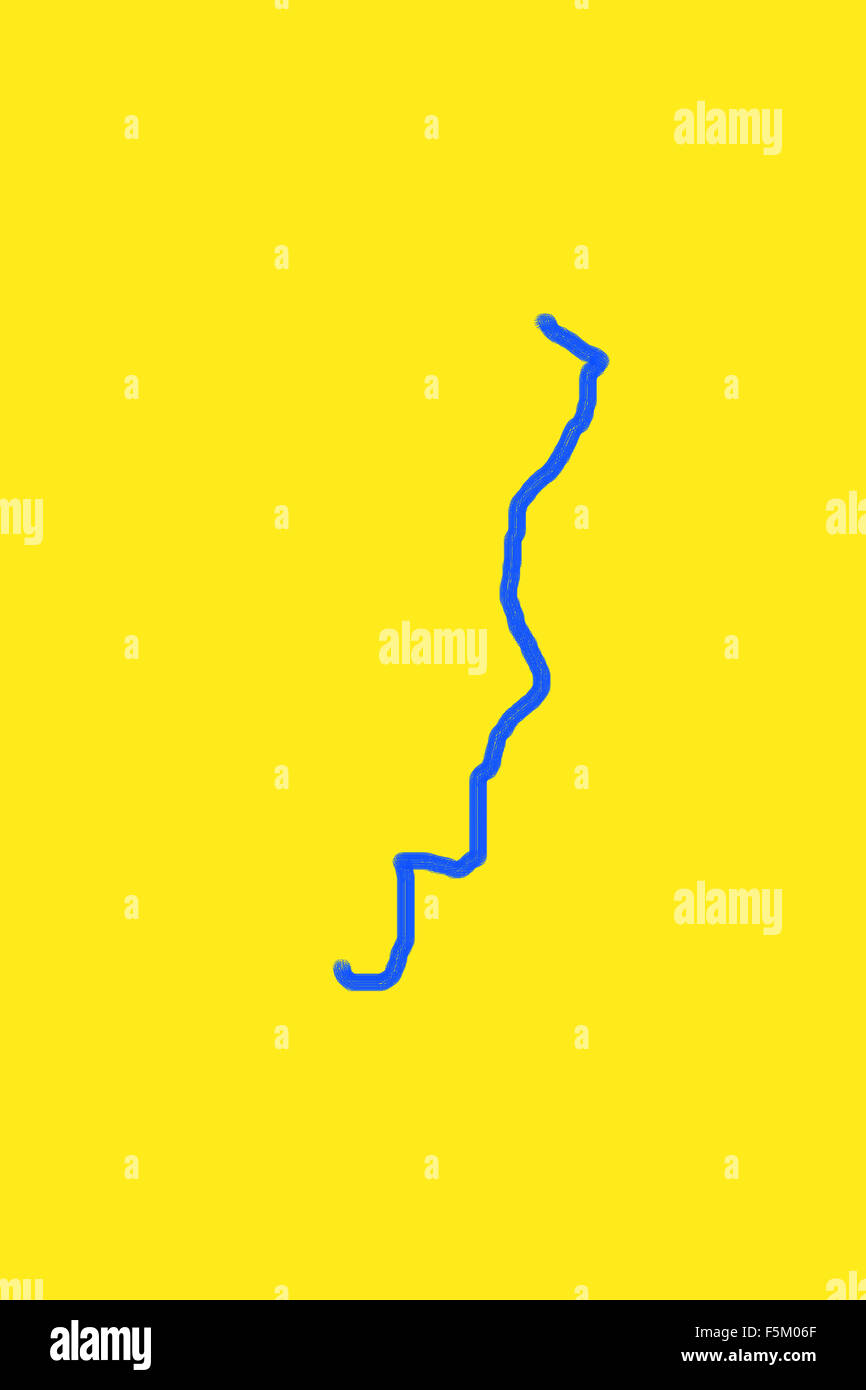 blue line on yellow Stock Photo - Alamy